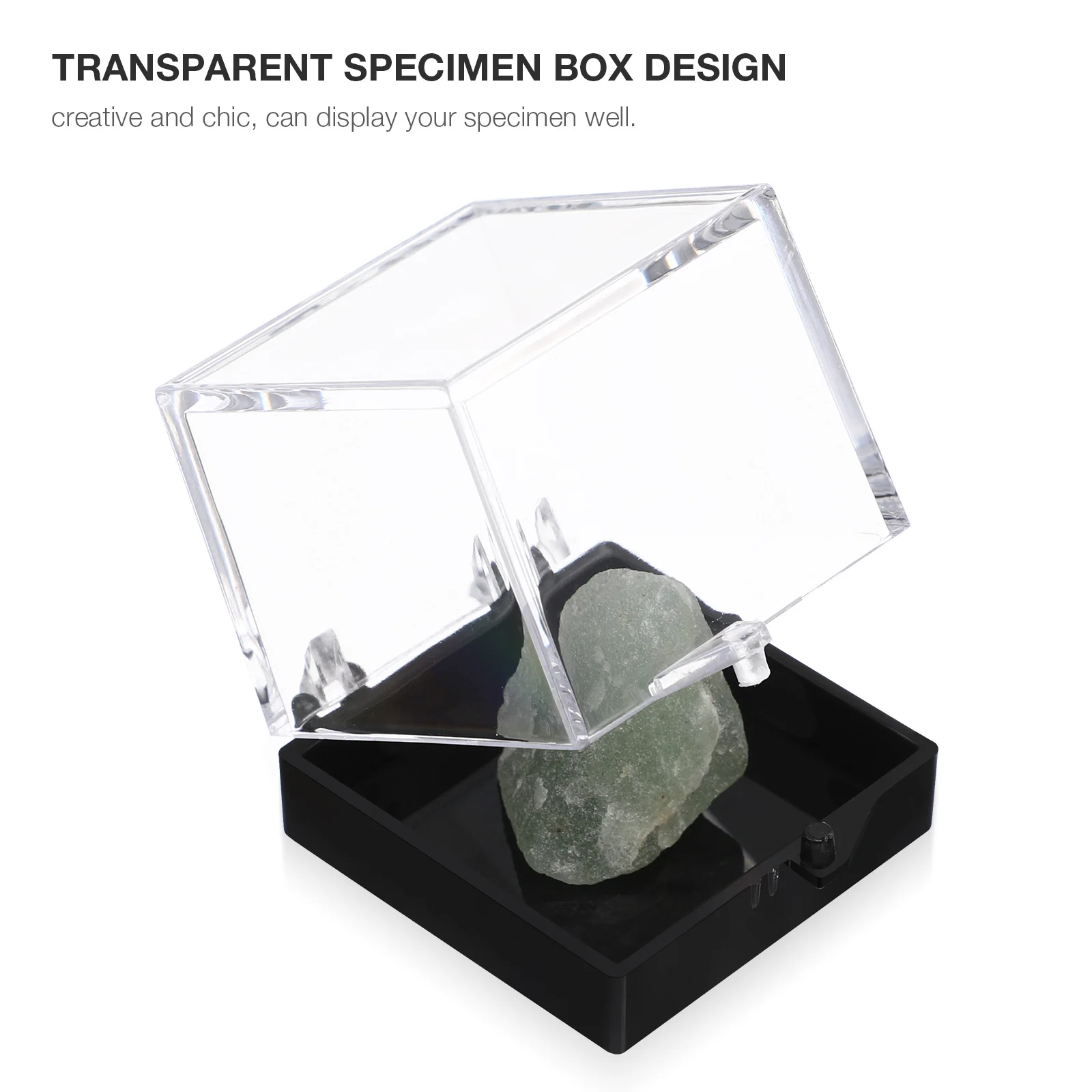 12pcs Square Specimen Display Cases Clear Acrylic Mineral Storage Box ...