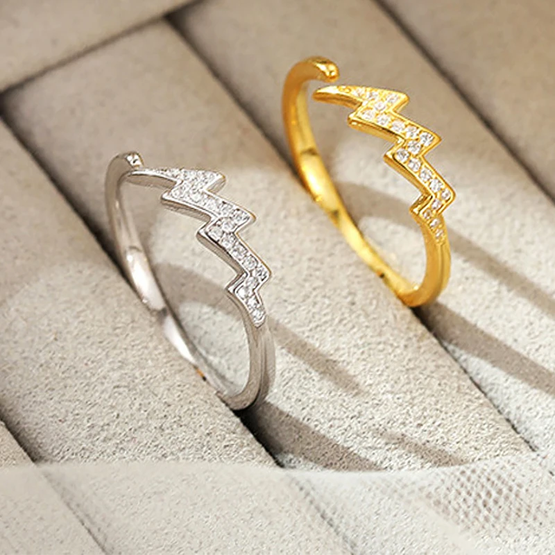 Stainless-Steel-Smooth-Silver-Color-Rings-For-Woman-Open-Gold-Color ...