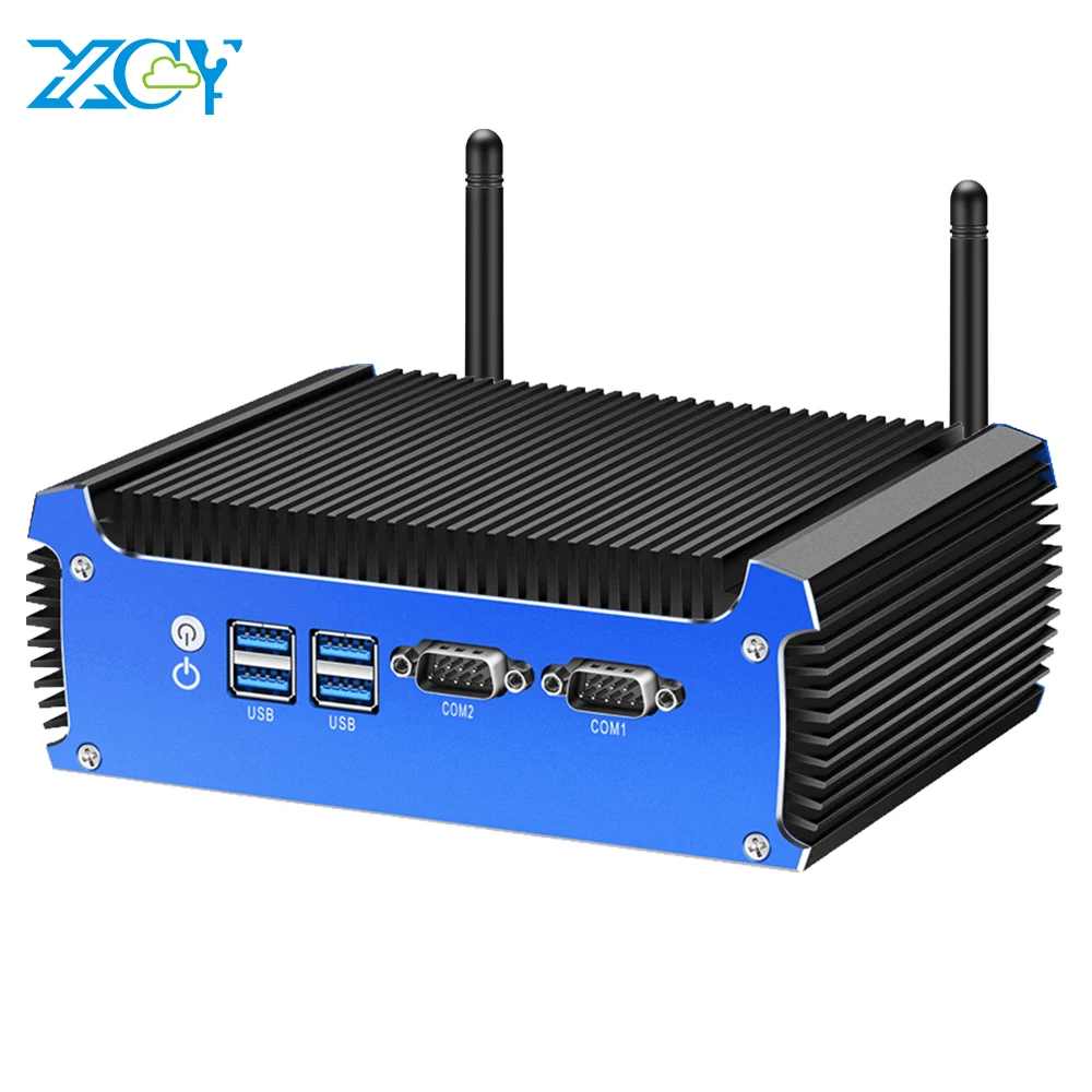XCY Mini PC Intel Core i7-4500U 2x RS-232 Serial Ports Dual Gigabit ...