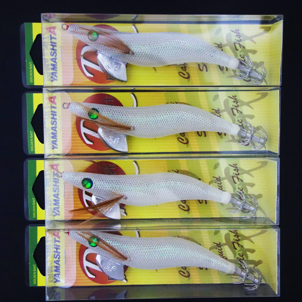 Yamashita White Glow Squid Jigs chocalho Jigs, Egi Shrimp Jig, 4X 3.5| | - AliExpress