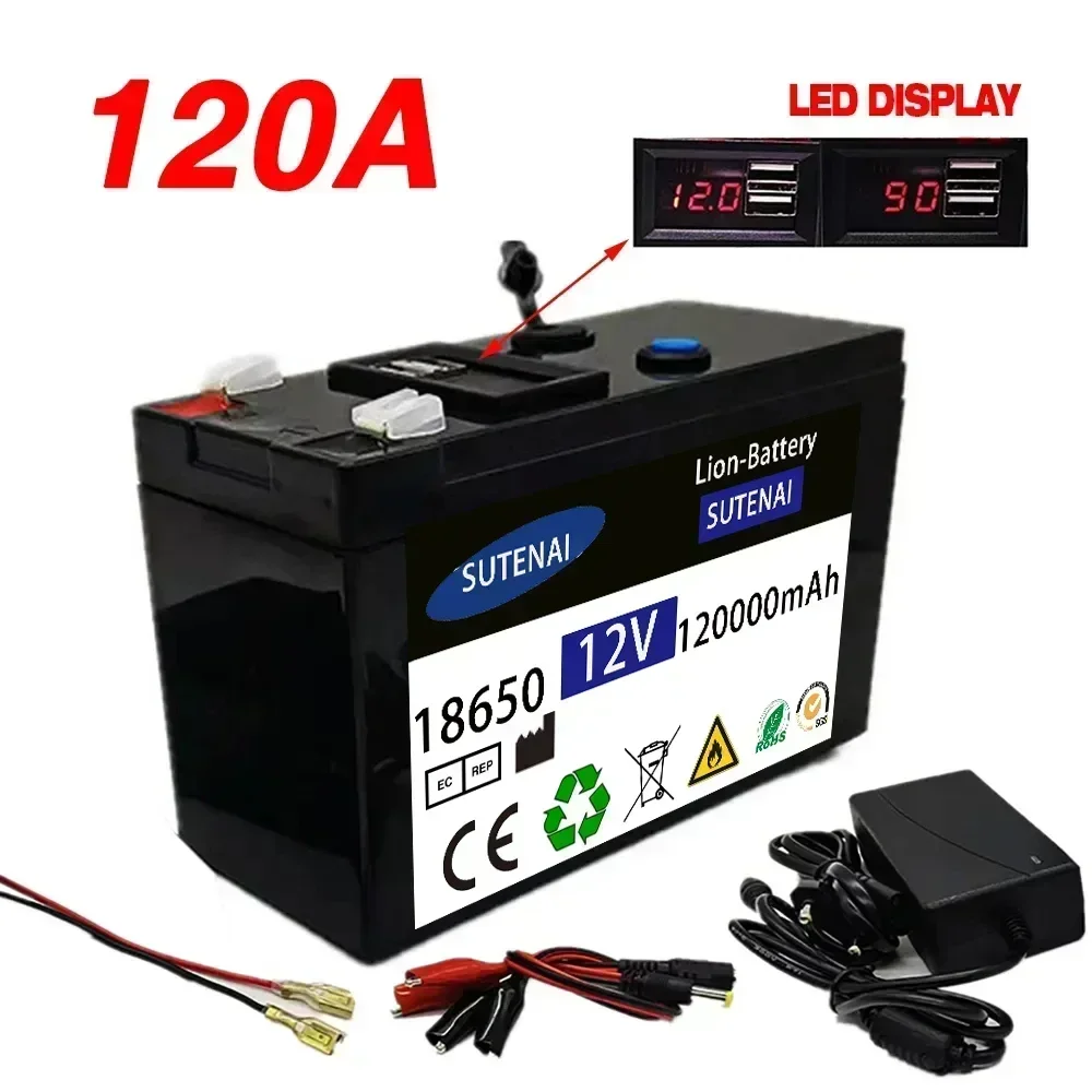 12V-Battery-120Ah-18650-lithium-battery-pack-Rechargeable-battery-for ...