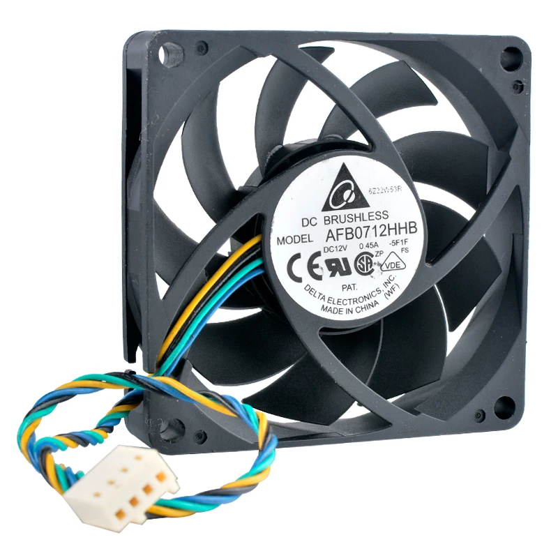 AFB0712HHB-7cm-70mm-fan-70x70x15mm-DC12V-0-45A-4pin-Axial-flow-fan ...