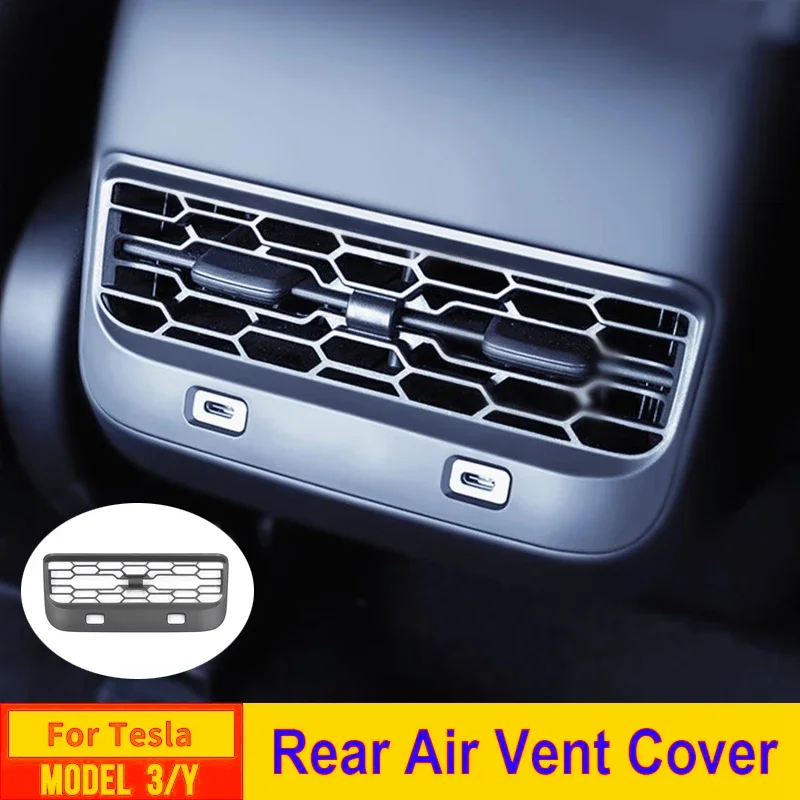 For-Tesla-Rear-Air-Vent-Cover-Model-3-Y-Accessories-Center-Console ...
