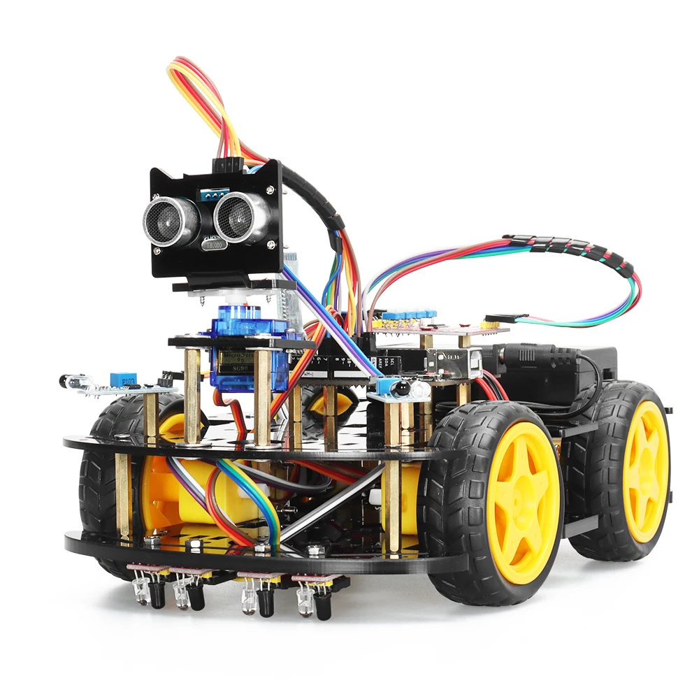 Novo Smart Robotic Car Kit para Programação Arduino DIY Versão Completa ...