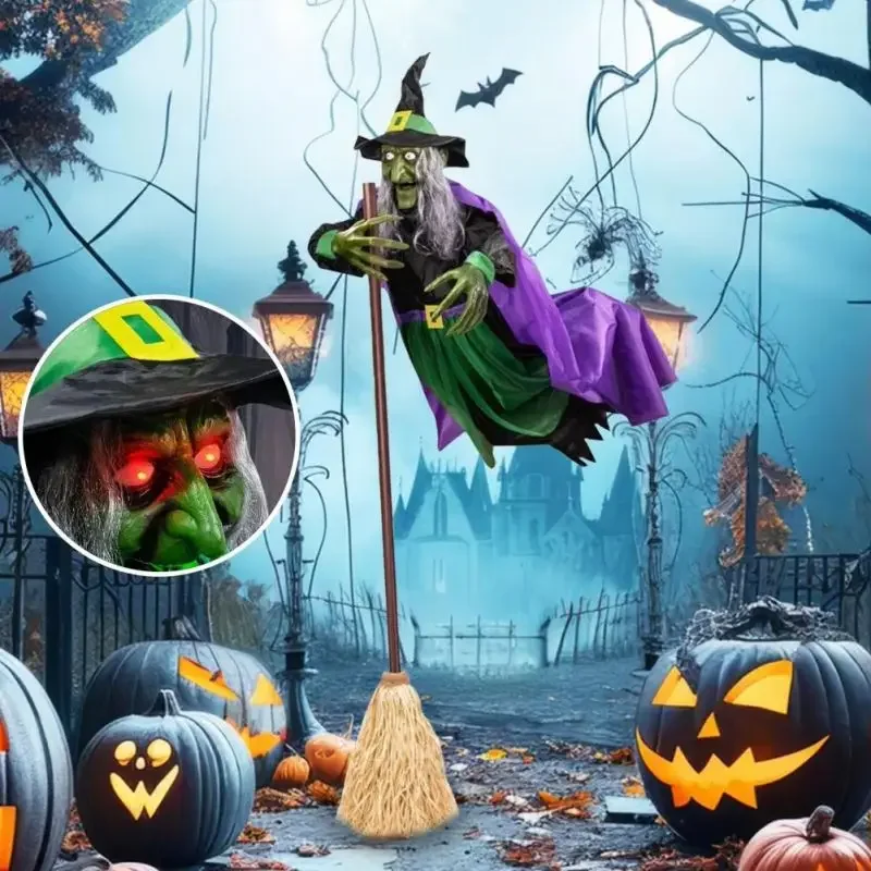 Halloween Flying Witch Decoration Large Hovering Witch Prop with ...