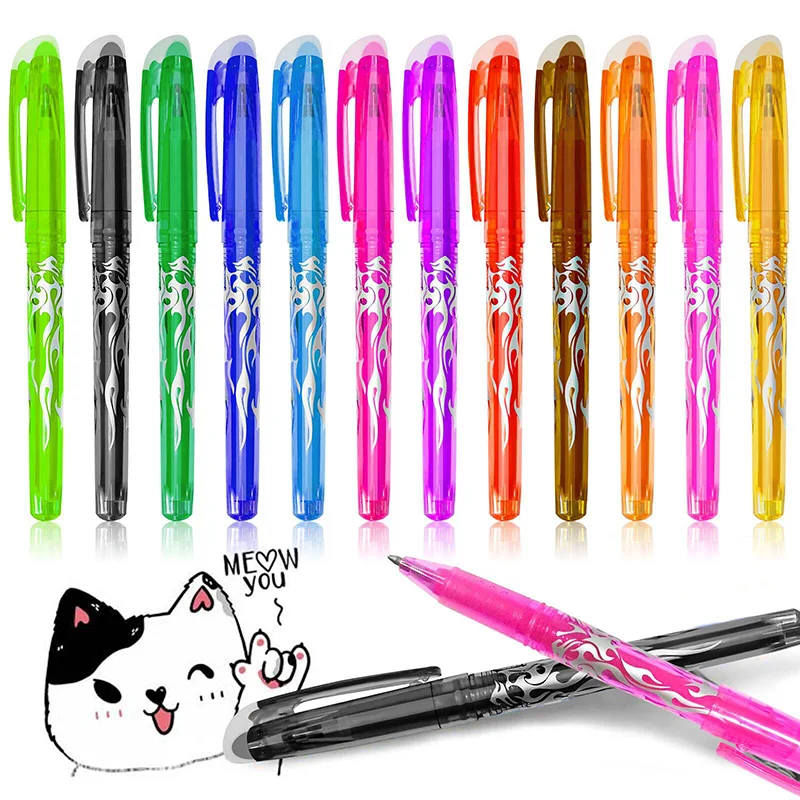 8/12Pcs Erasable Gel Pen Multi-color 0.5mm Kawaii Pens Student Writing ...