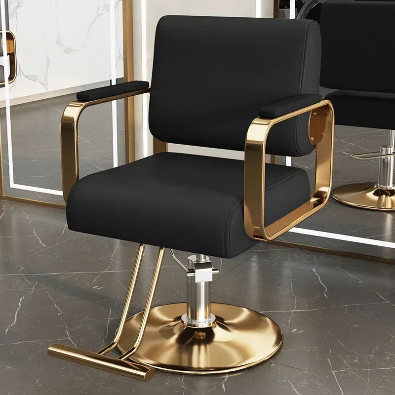 Luxury Barbershop Barber Chair Personalized Gold Swivel Designed Barber ...