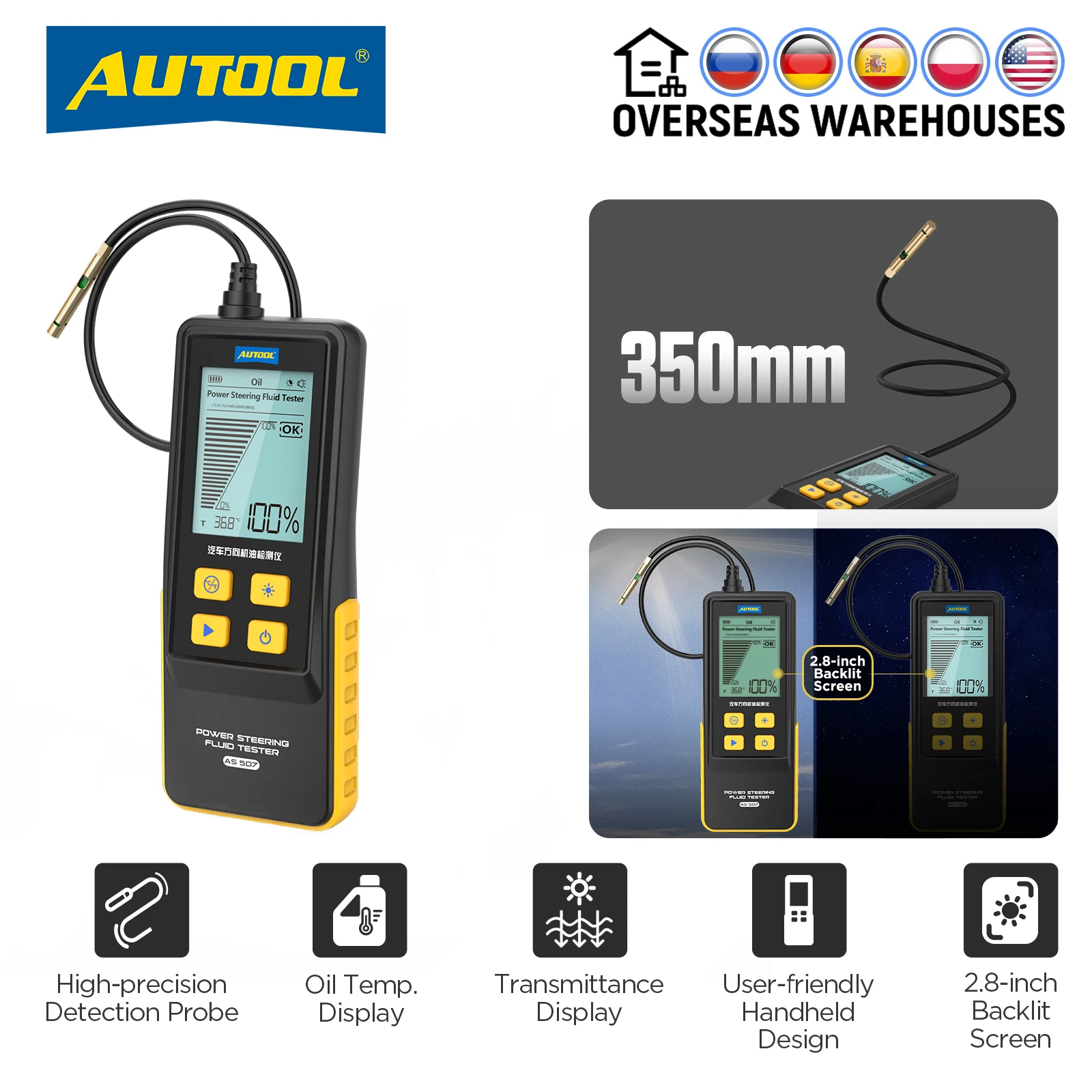 AUTOOL-AS507-Car-Power-Steering-Fluid-Tester-Transmittance-Power ...