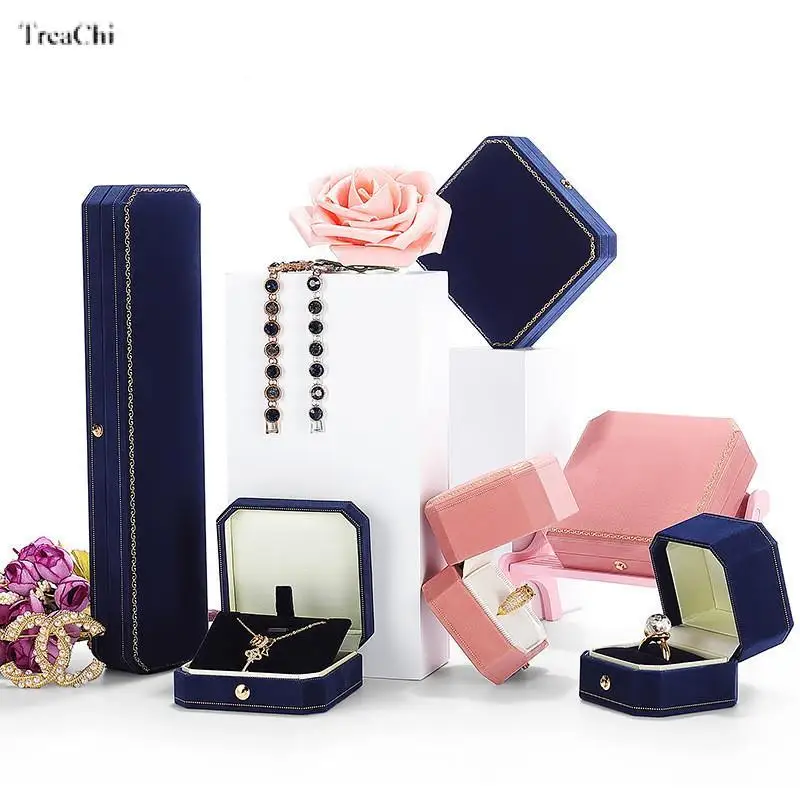 High-Grade-Octagonal-Jewelry-Box-Set-Velvet-Jewelry-Packaging-Box-Pearl ...