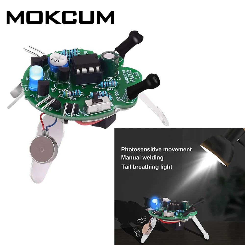 Photosensitive Mobile Robot Soldering Diy Kit Led Breathing Light ...