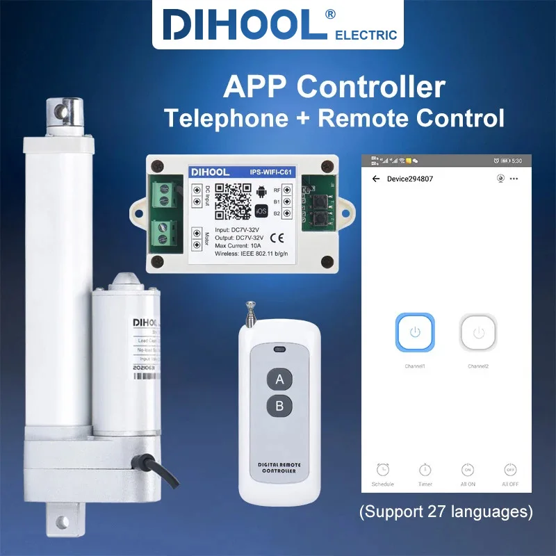 원격 제어 전기 선형 액추에이터, 방수 지능형 가구 리프트, DHLA4000, 50 1000mm 스트로크, DC 24V, 12V| | - AliExpress