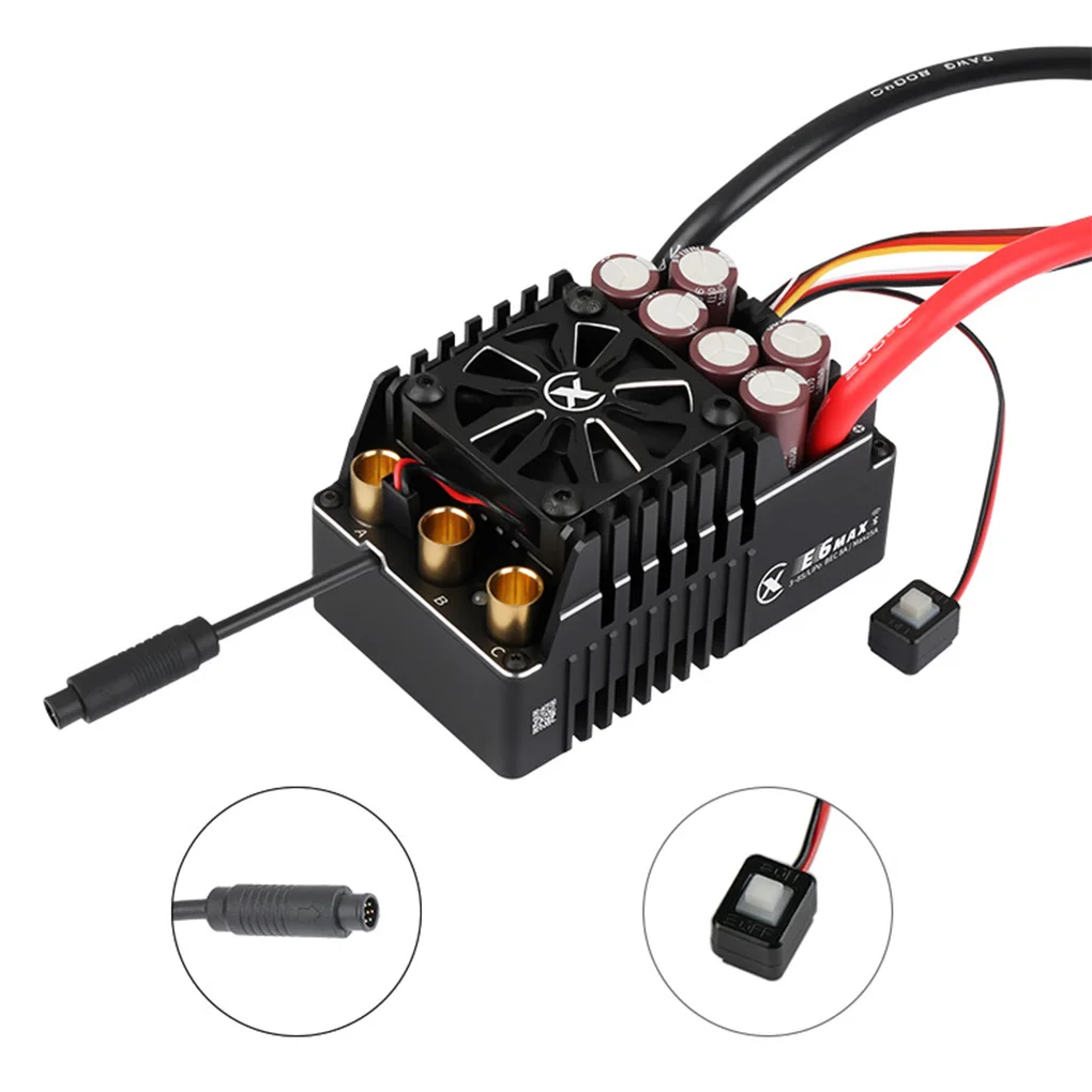 E6 MAX 550A 센서 유도 브러시리스 ESC 8S 전자 속도 컨트롤러 방수 1/5 1/6 RC 자동차 버기 트럭용 ...