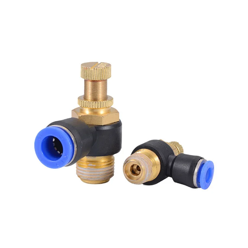 Pneumatic-Fitting-Air-Connector-Tube-SL-Adjustable-Flow-Throttle-Valve ...