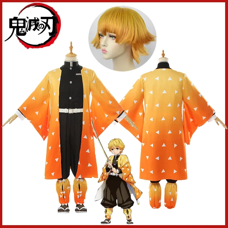 Disfraz-de-Agatsuma-Zenitsu-para-ni-os-y-adultos-Kimono-de-Anime-Demon ...