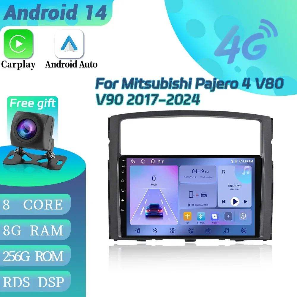 Android-14-For-Mitsubishi-Pajero-4-V80-V90-2017-2024-Car-Radio ...