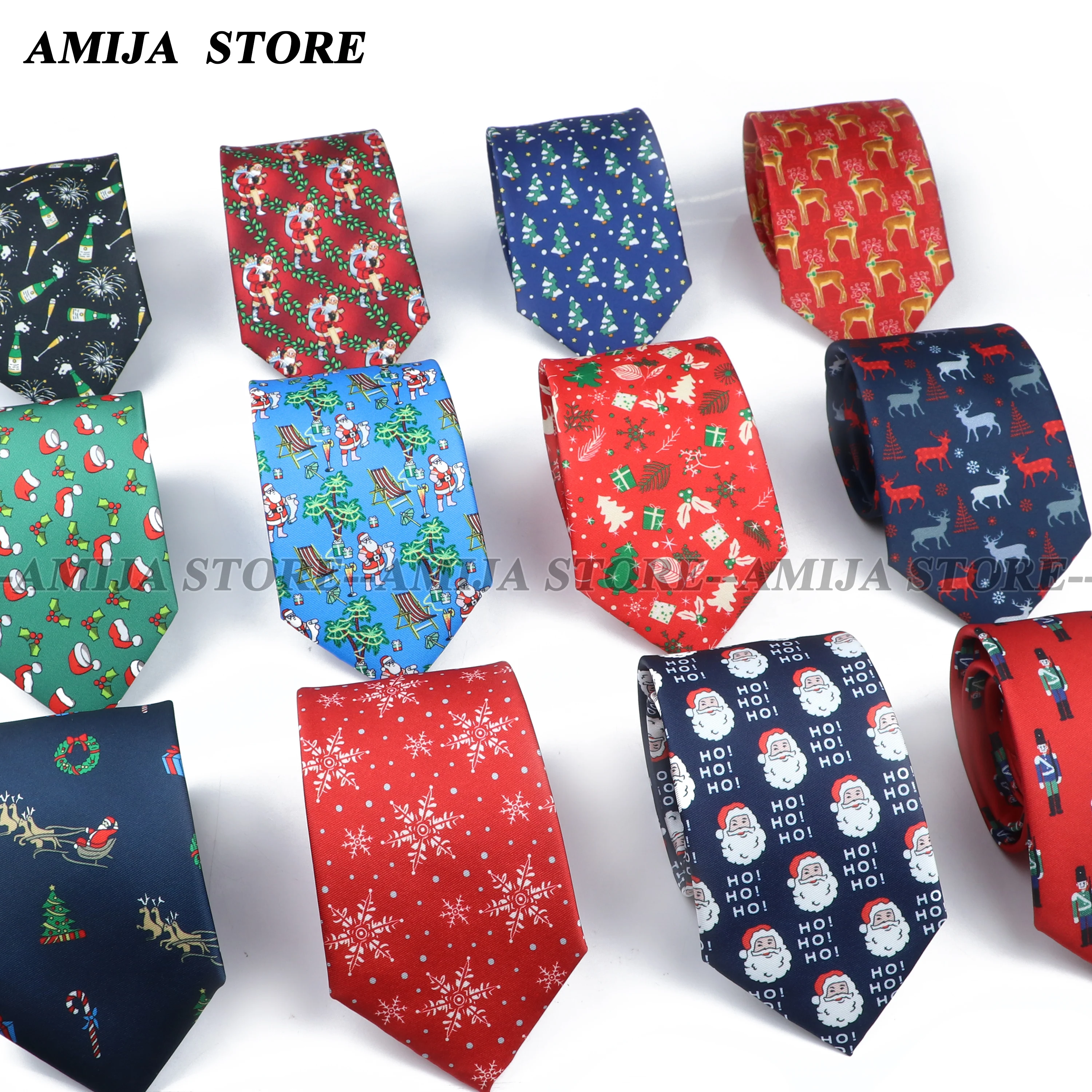 New-Soft-Silk-Christmas-Tie-Santa-Claus-Elk-Snowman-Tree-Snowflake-7 ...