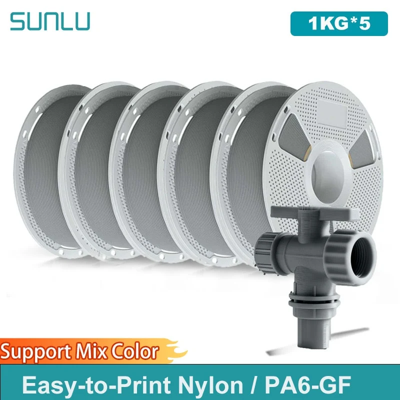 SUNLU 5KG Easy-to-Print Nylon /PA6-GF Filament Heat-Resistant 3D ...
