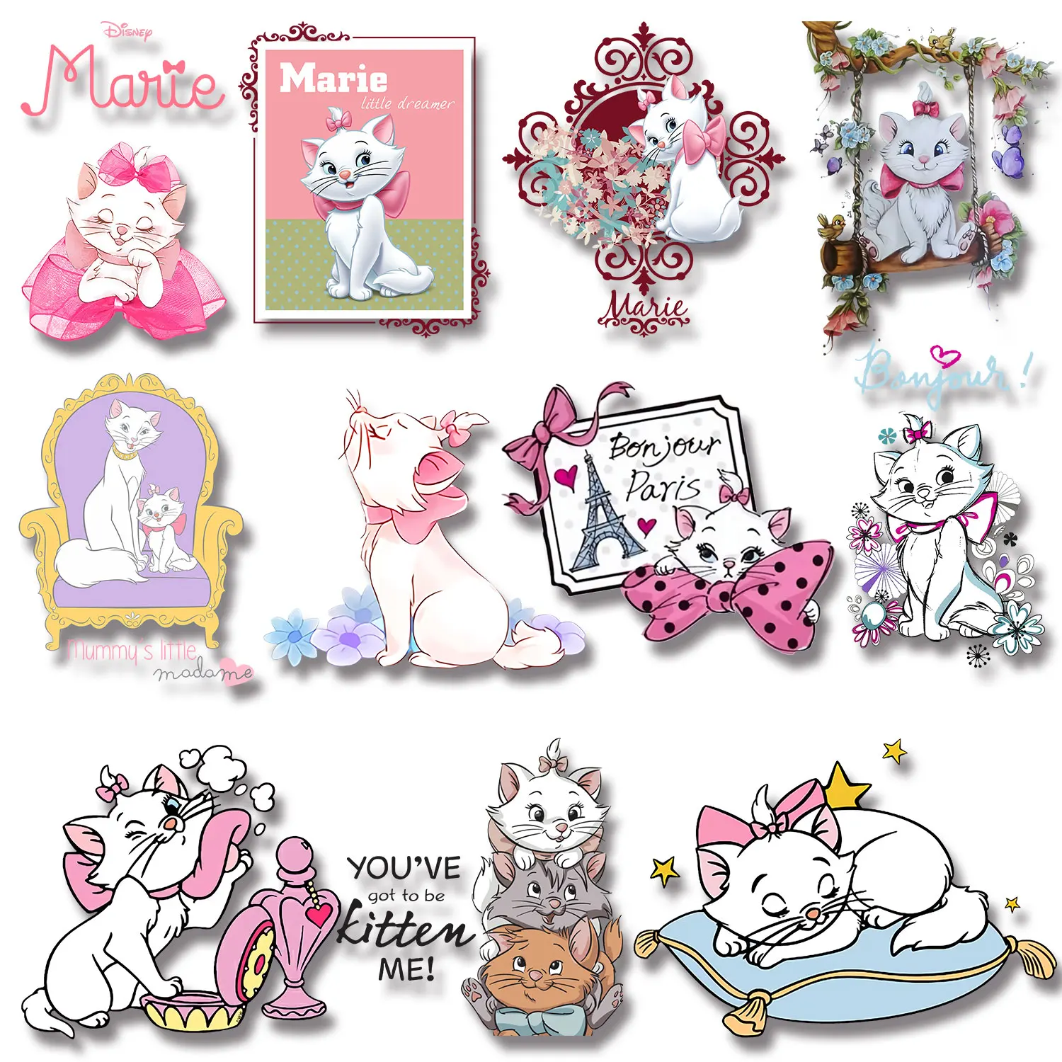 The-AristoCats-Marie-Cat-Cute-and-Playful-Picture-Iron-on-Transfers-for ...