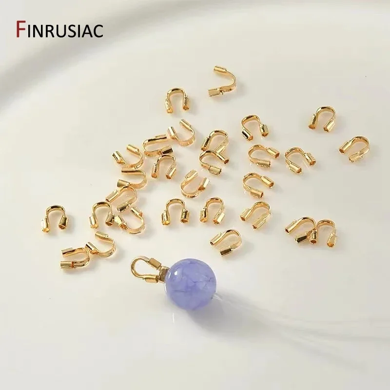 14K-Gold-Plated-Wire-Protectors-Loops-U-Shape-Clasps-Connector-Wire ...