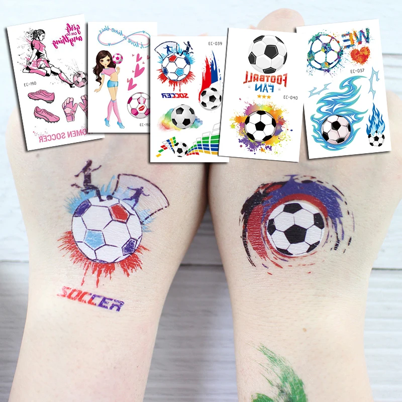 Cute Cartoon Temporary Tattoo Stickers Small Hand Finger Football ...