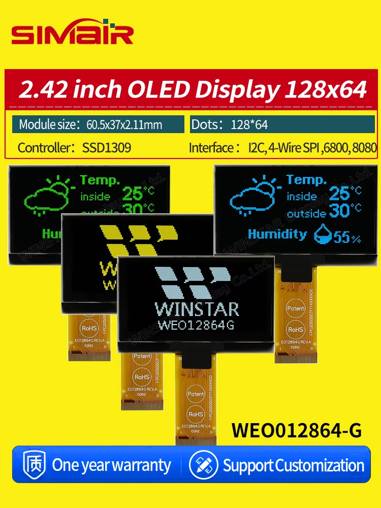 Winstar Display Co. Ltd WEO012864G 2.42 OLED Display: Real-World ...