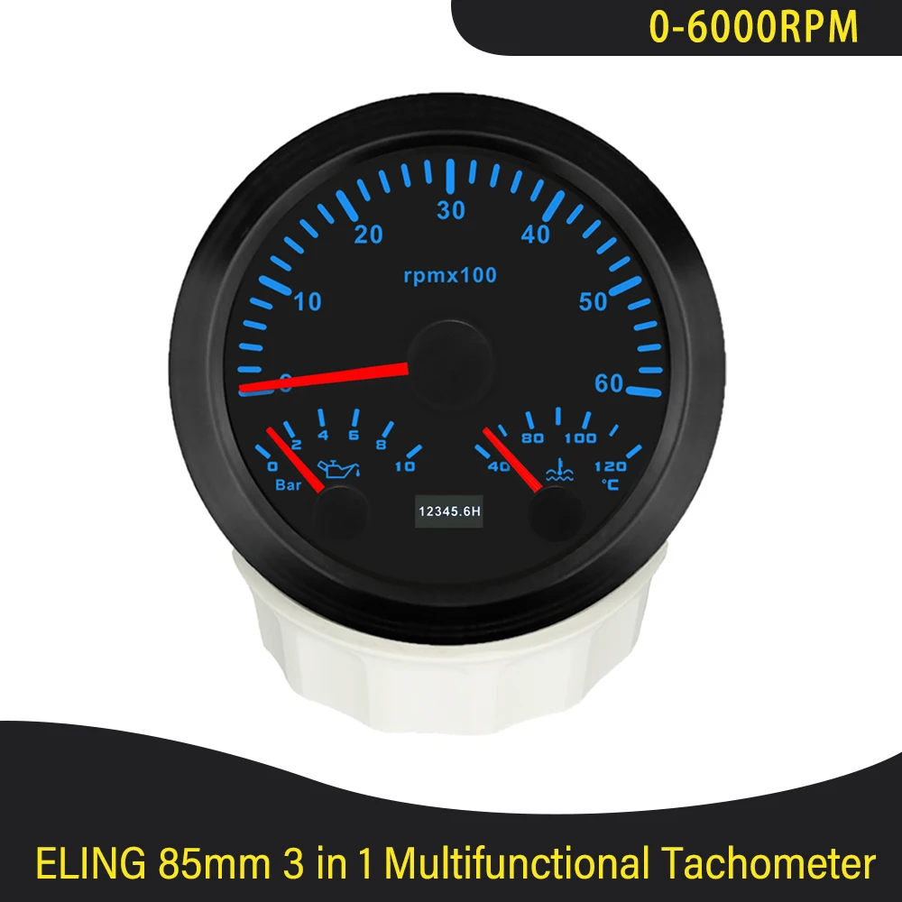 Newest-85mm-3-in-1-Multifunctional-4000RPM-6000RPM-Tachometer-with-Oil ...