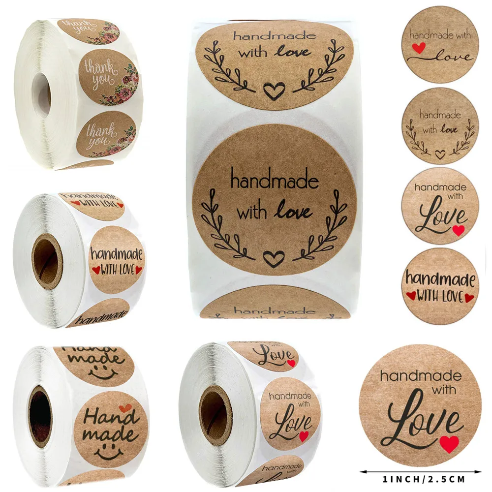 100-500-pieces-of-vintage-kraft-paper-stickers-scrapbook-gift ...