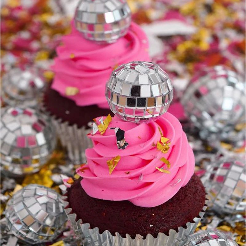 Disco-Ball-Cake-Toppers-70s-Disco-Birthday-Party-Decorations-Mirror ...