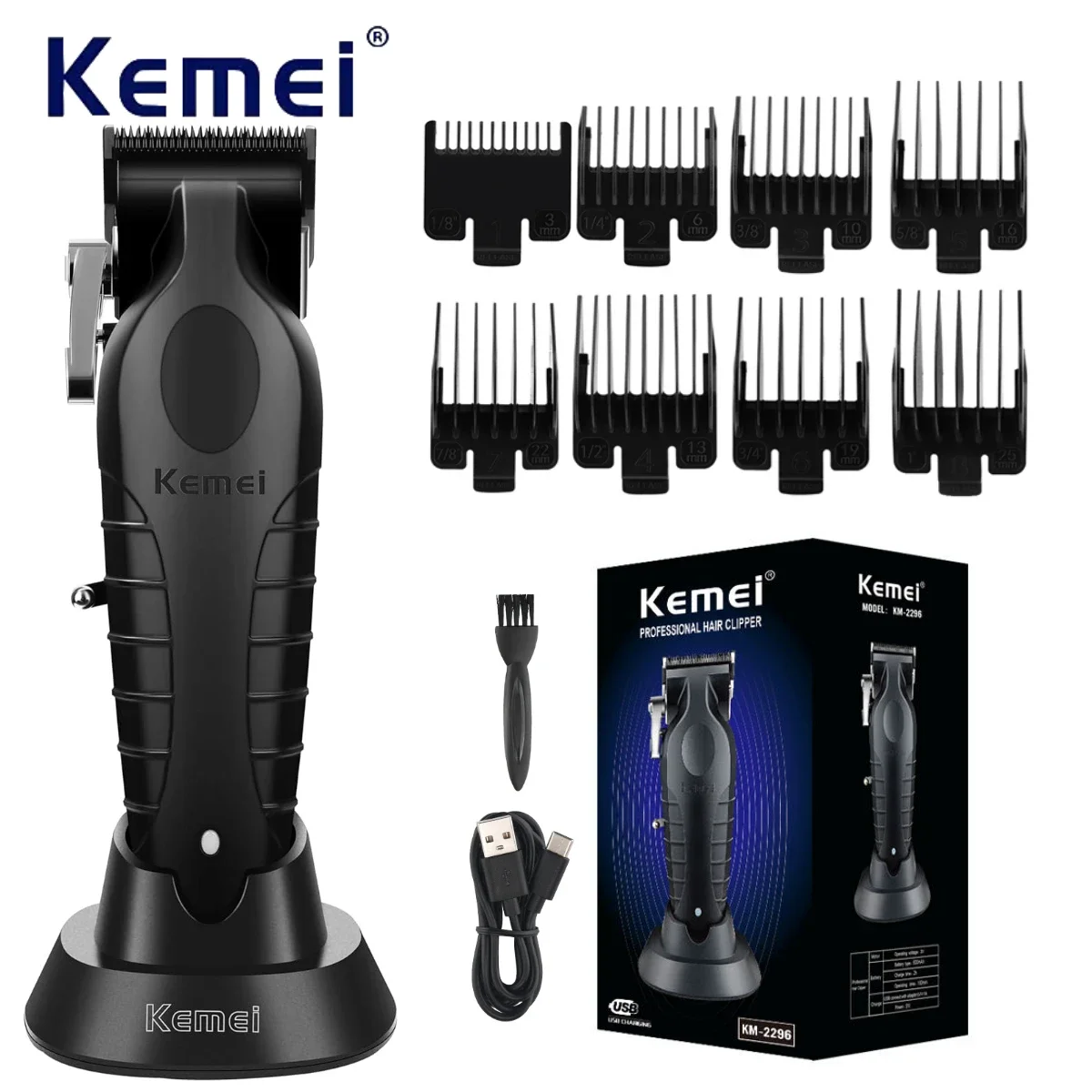 Kemei-2296-Trimmer-Professional-Hair-Clipper-Adjustable-Hair-Cutting-Machine-Electric-Hair ...