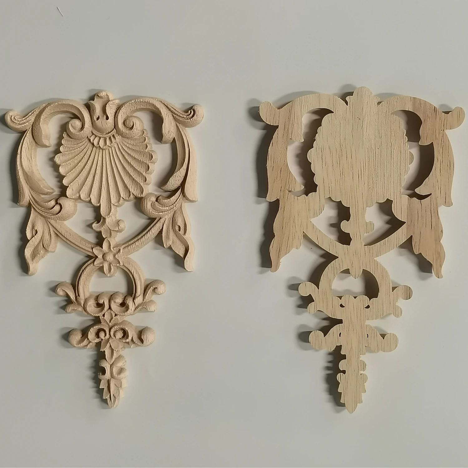 1PCS-Unpainted-Wood-Carved-Inlay-Decal-For-Furniture-Cabinet-Dresser ...