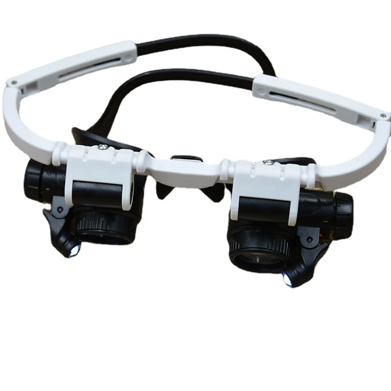 8x 15x 23x head mounted magnifying glass with led lamp Illuminating ...