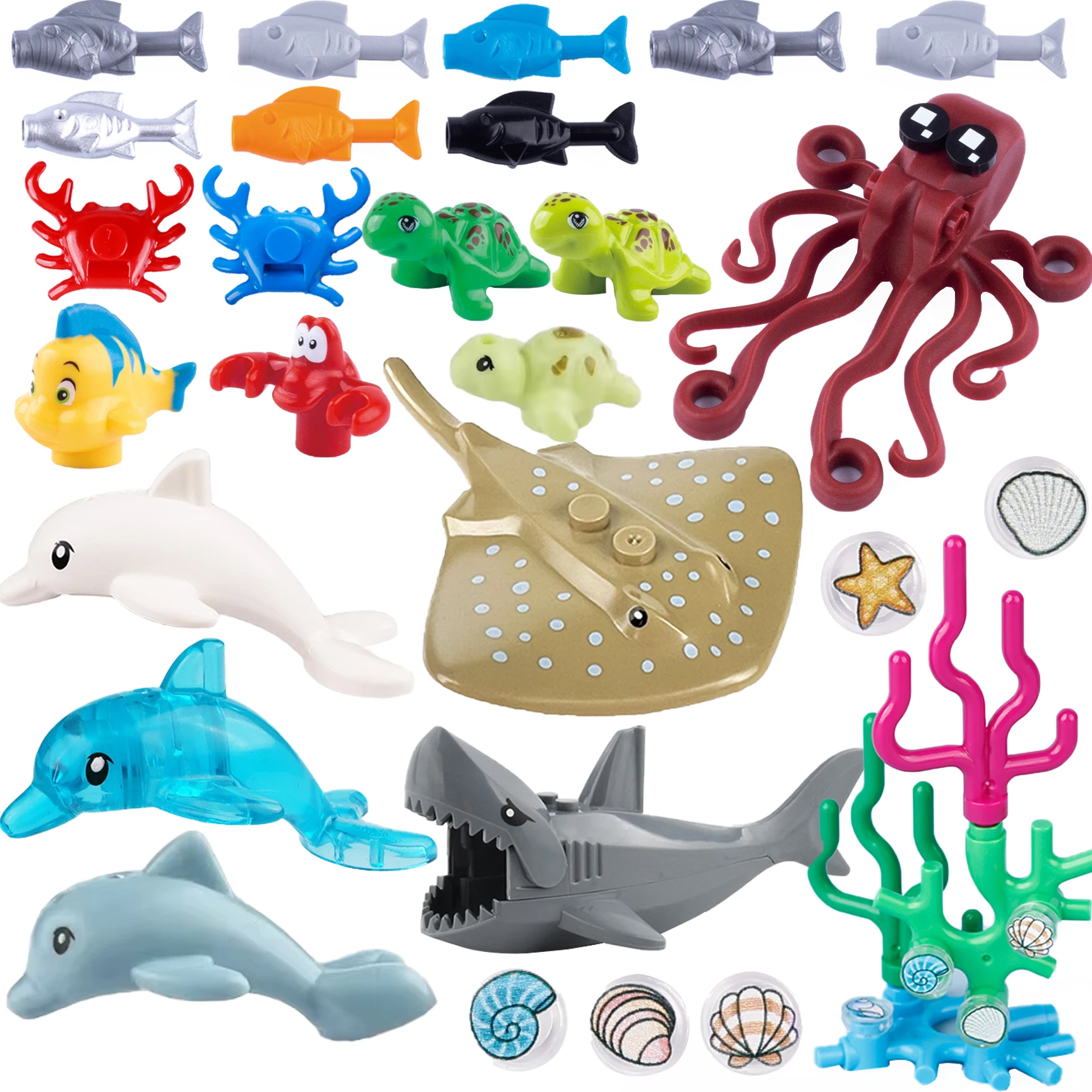 MOC-Marine-Animals-Building-Blocks-Sea-Scene-Shark-Octopus-Manta-Ray ...