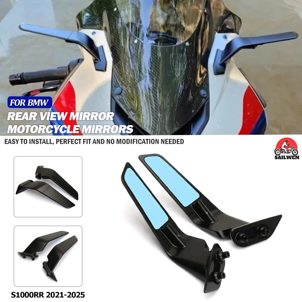 For BMW S1000RR 2019 - 2025 Stealth Sport Winglet Mirror Kits ...