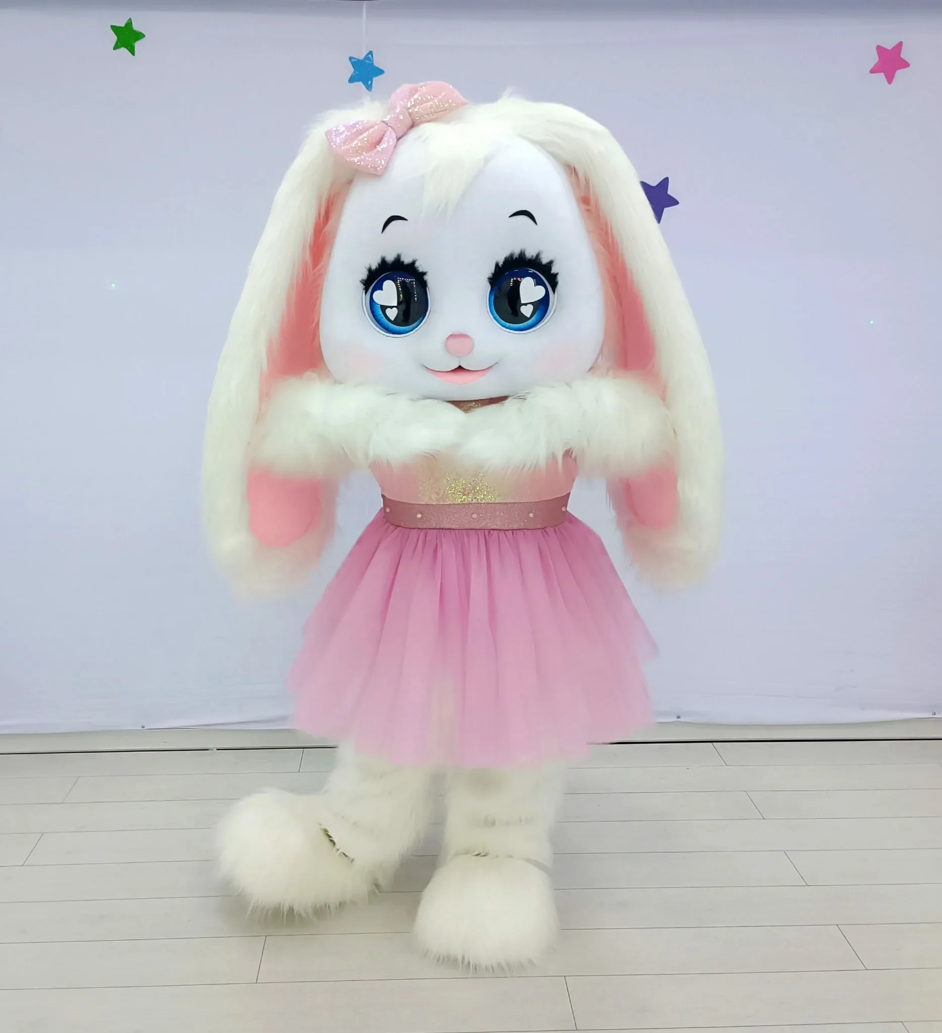 White Rabbit Advertising Walk Mascot Costumes Clothing Pink Dress ...