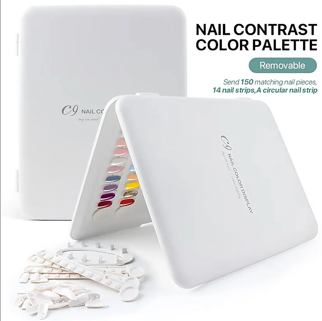 120-Colors-Nail-Color-Display-Book-Tips-Disassemble-Snap-On-Design-Nail ...