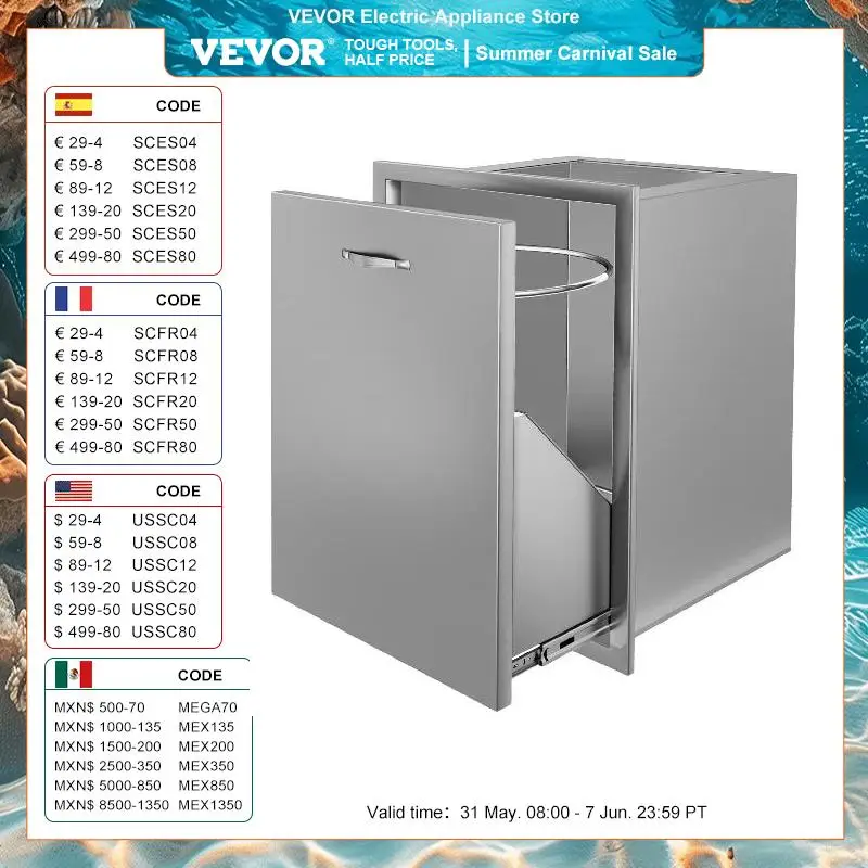 VEVOR-Pull-Out-Trash-Drawer-Propane-Tank-Drawer-Stainless-Steel-Built ...