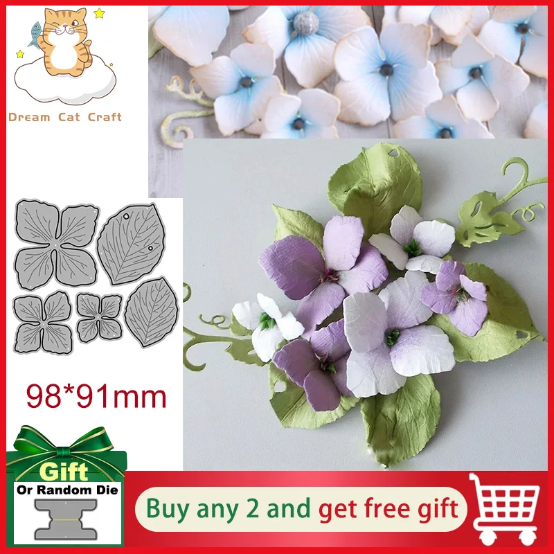 Troqueles para manualidades, troqueles de corte de Metal, molde de troquelado 3D, flores, hojas ...