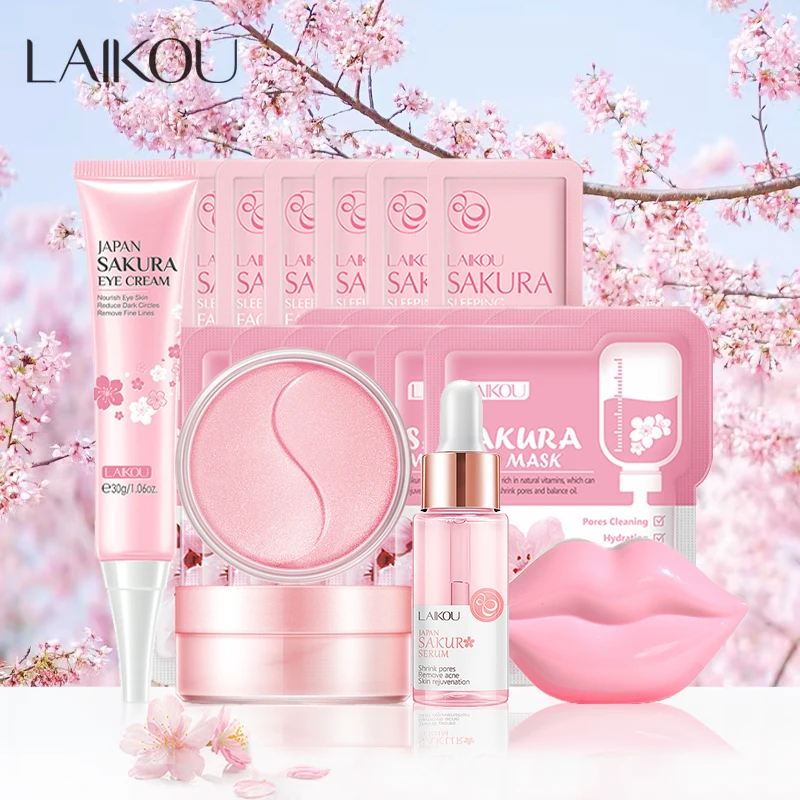 LAIKOU-Sakura-Facial-Cleansing-Skincare-Set-Whitening-Moisturize-Beauty ...