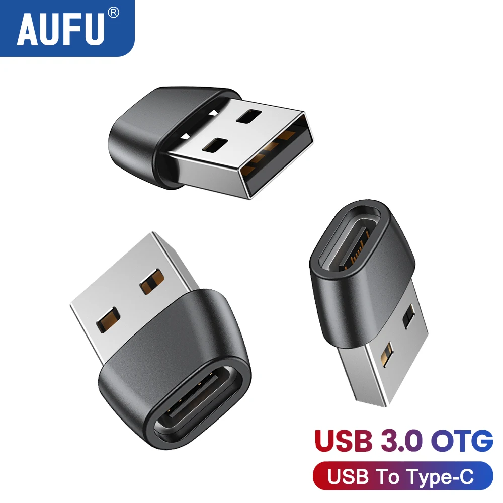 AUFU USB To Type C Adapter OTG Type C Male To USB Female Converter For ...