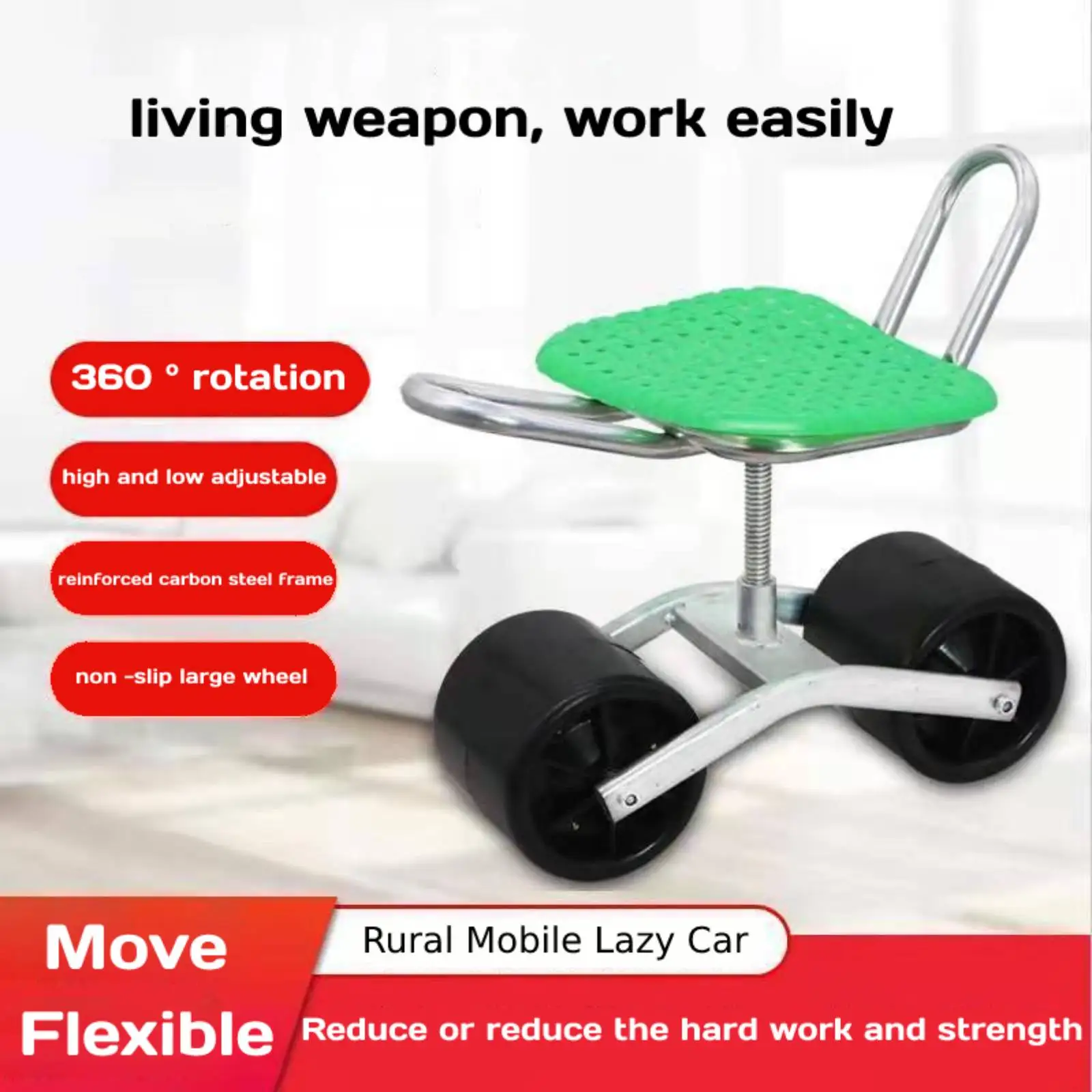 Adjustable-Swivel-360-Rotating-Working-Seat-Garden-Trolley-Rolling ...