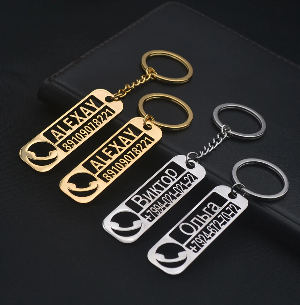 Personalized Custom Name Key Chain Mobile Phone Car Number Door Number ...