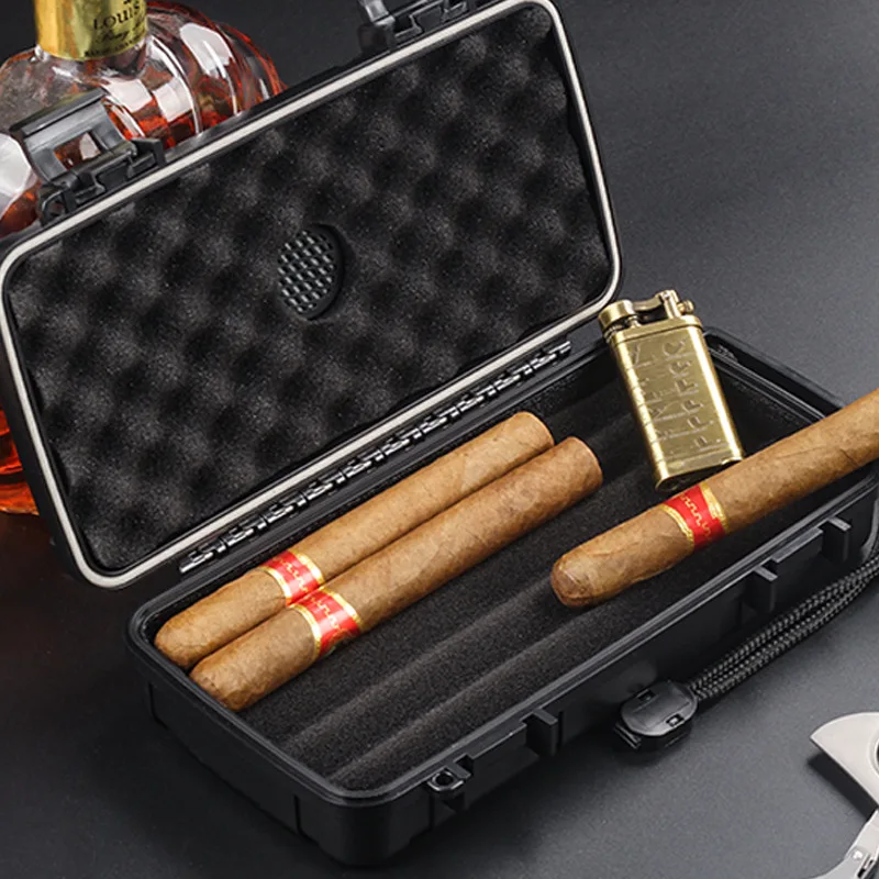 Portable-Cigar-Humidor-With-Humidifier-Waterproof-ABS-Travel-Case-Box ...