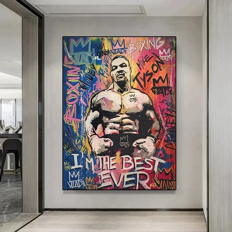 Boxer Mike Tyson Graffiti Posters Boxing Champion Pop Art Canvas ...