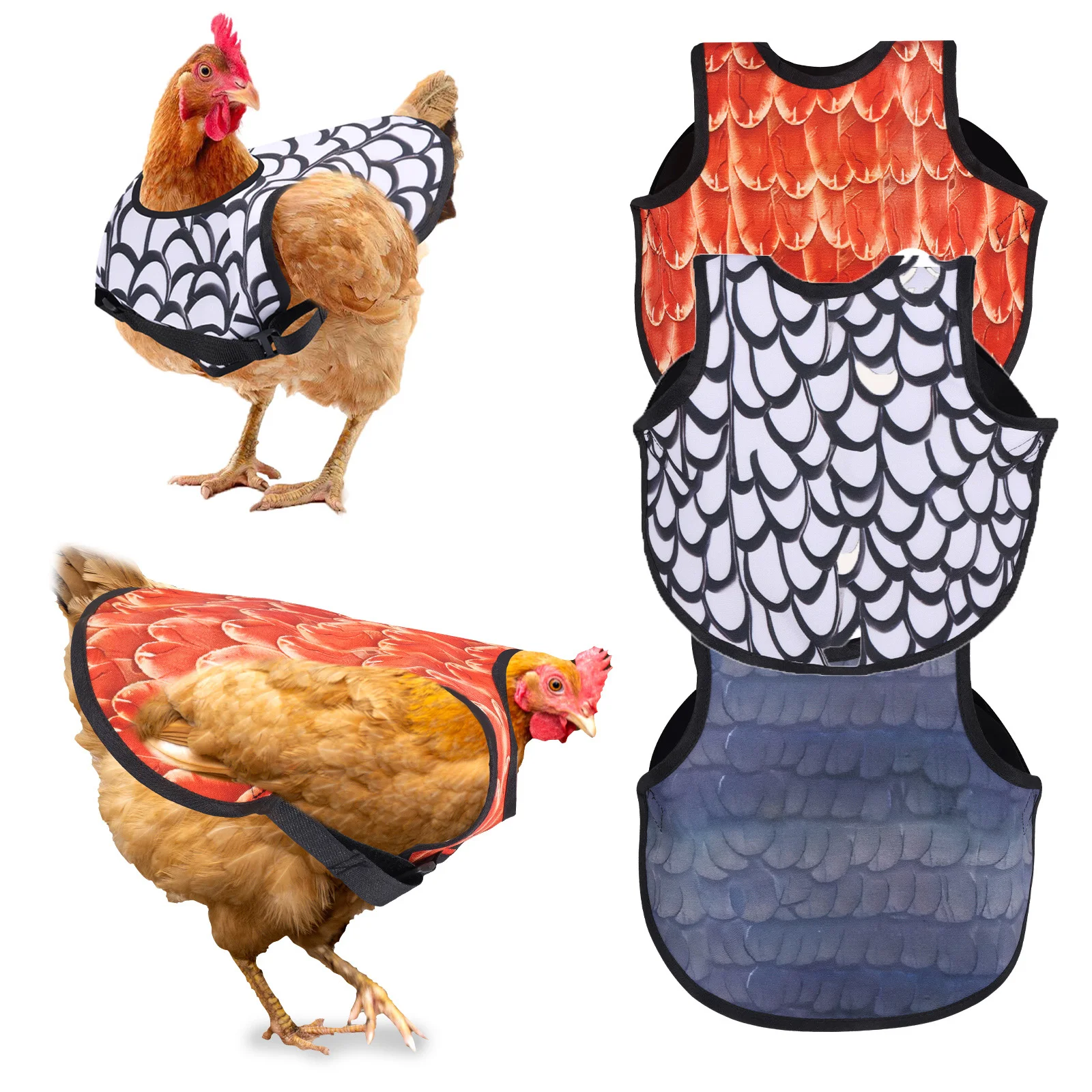 3Pcs Chicken Saddle Back Vest Feather Protector Chicken Apron hen ...