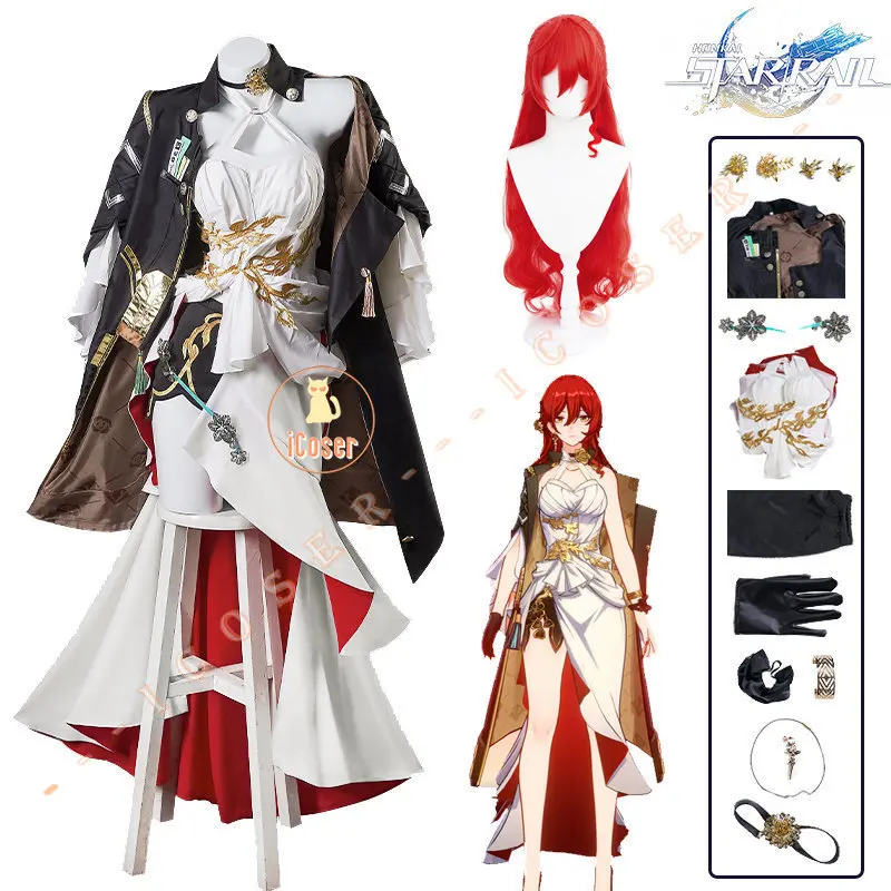 Himeko-Honkai-Star-Rail-Cosplay-Costume-Wig-Game-Uniform-Dress-Earrings ...
