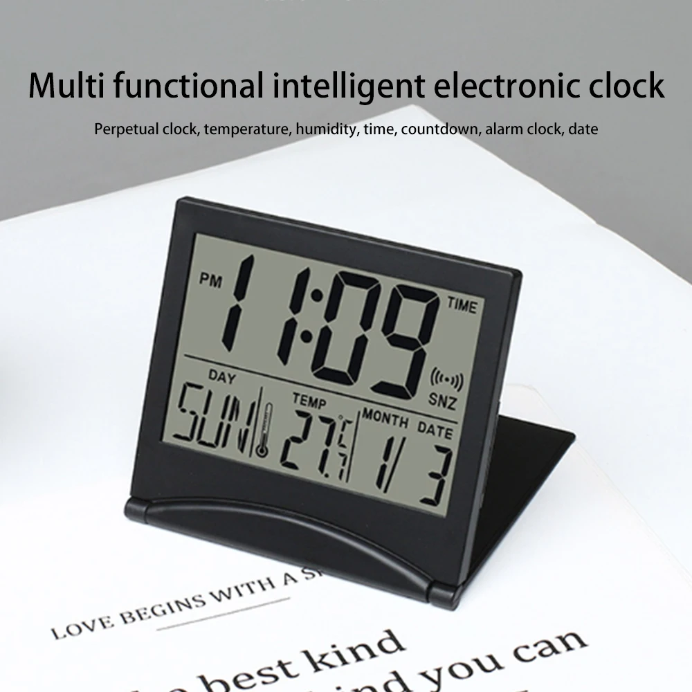 Foldable-Desktop-LCD-Electronic-Clock-Multi-function-Date-Temperature ...