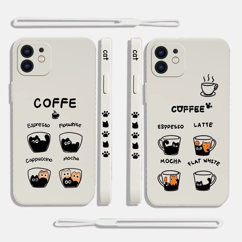 Coffee-Cute-Cat-Phone-Case-For-Xiaomi-Redmi-Note-12-12S-12C-10-10C-10A ...