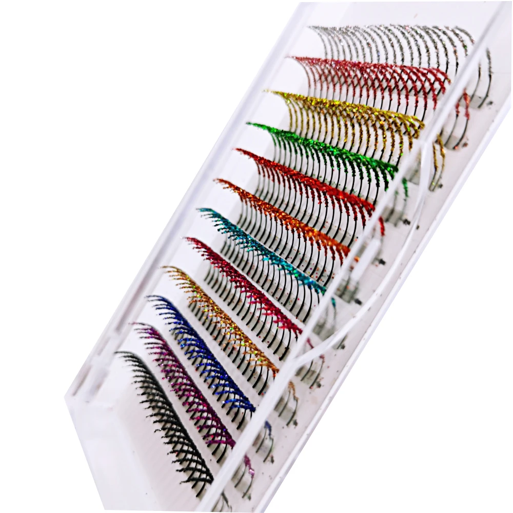 Domi Lash Glitter False Eyelash Mix Color Fairy Lash Extensions Party ...