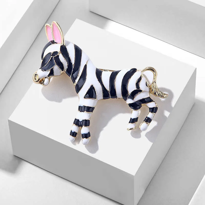 Enamel Zebra Brooches For Women Kids Cartoon Cute Animal Badge Party ...