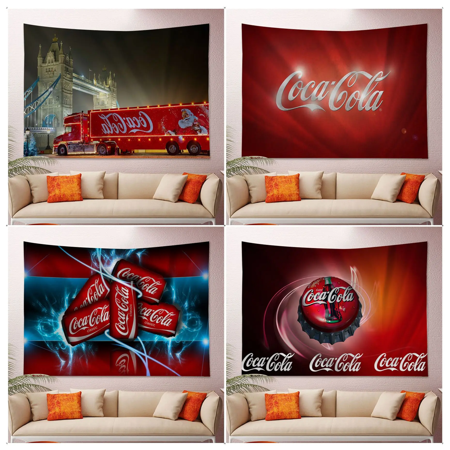C-Coca-Cool-C-Cola-Tapestry-Cartoon-Tapestry-Wall-Hanging-Decoration ...